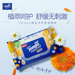 得宝纸品湿巾_Tempo 得宝 湿厕纸洋甘菊湿纸巾4+2包家庭装40片4包+10片2包多少钱-什么值得买