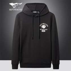 【省110元】七匹狼男士卫衣_SEPTWOLVES 七匹狼 卫衣男春秋季连帽T恤衫百搭休时尚狼头logo男装上衣多少钱-什么值得买