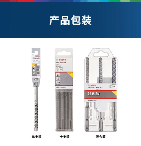 博世其他工具_BOSCH 博世 圆柄四坑5系 混凝土钻头 10x100x160mm多少钱-什么值得买