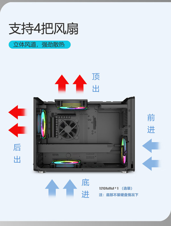 PowerTrain 动力火车 未知玩家P60星空黑typeC itx桌面手提台式小机箱mini主机电脑立体风道散热【报价 价格 评测 怎么样 ...