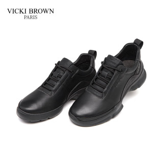 VICKI BROWN【VB男鞋】法国未毕秋冬男士商务休闲鞋舒适简约皮鞋时尚通勤鞋子 黑色 40 （欧码）【报价 价格 评测 怎么样】 -什么值得买