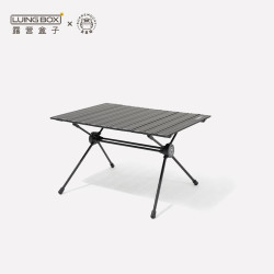 露营盒子野营烧烤_LUING BOX 露营盒子 x吾皇联名系列 户外拆卸桌便携式蛋卷桌可折叠铝合金桌面 黑色多少钱-什么值得买