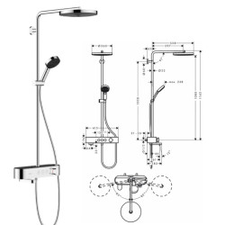 【省3614.24元】汉斯格雅花洒_hansgrohe 汉斯格雅 沛适飞260 24221007 恒温淋浴花洒套装 带下出水多少钱-什么值得买