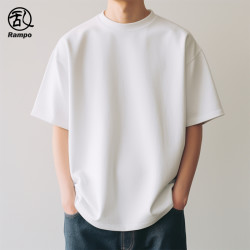 乱步男上装_Rampo 乱步 200g重磅纯棉小领口纯色日系男短袖T恤潮春夏白色内搭打底衫上衣多少钱-什么值得买