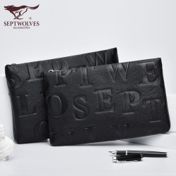 七匹狼男士卡包_SEPTWOLVES 七匹狼 男包真皮男士手包信封包高档头层牛皮手拿包手抓包休闲奢侈多少钱-什么值得买