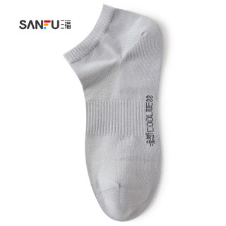 三福 男船袜单双装 简约基础柔软透气日系宅家男袜袜子826807 浅灰 均码【报价 价格 评测 怎么样】 -什么值得买