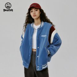 BEASTER女外套_BEASTER WAVE 2023SS仿羊羔绒棒球服外套夹克多少钱-什么值得买