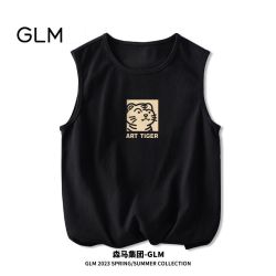 GLM男上装_GLM 森马集团品牌GLM纯棉背心男夏潮ins港风宽松大码坎肩运动无袖t恤多少钱-什么值得买