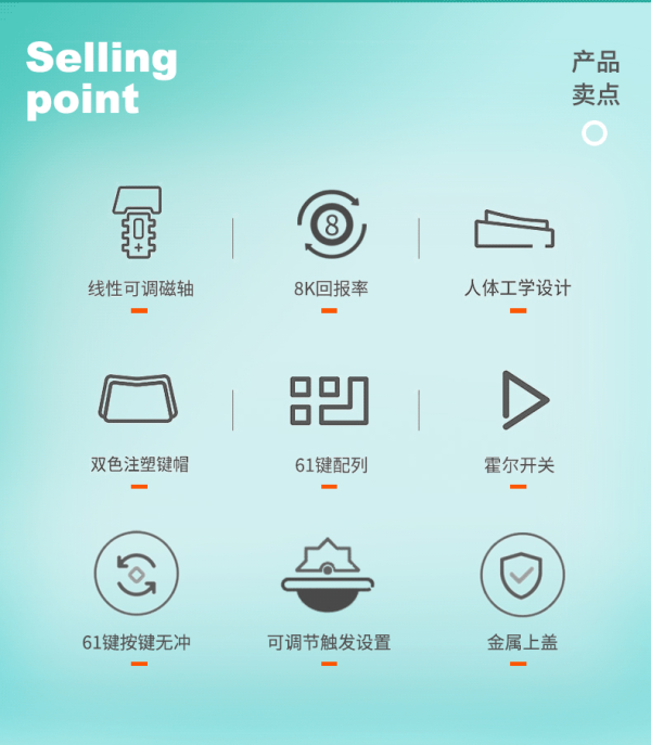 红龙（REDRAGON）M61 SE 有线磁轴机械键盘 8K回报率 RT键盘 可调节键程 RGB背光 61键电竞游戏键盘-黑色 【61键】有线 ...