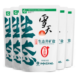雪天调味品_xuetian 雪天 未加碘生态盐零添加井矿盐260g*5袋岩盐多少钱-什么值得买