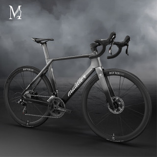MUIDLER媚影碳纤维公路自行车成人弯把超轻骑行24速油压碟刹运动 暗夜黑/雾灰色 XL码-适合身高178-188 24速油压碟刹-碳纤维 ...