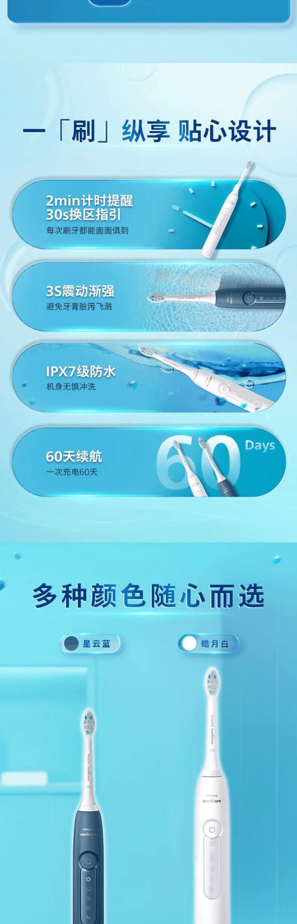 【省55元】飞利浦电动牙刷_PHILIPS 飞利浦 钻石3系 HX5181/02 电动牙刷 星云蓝 升级款多少钱-什么值得买