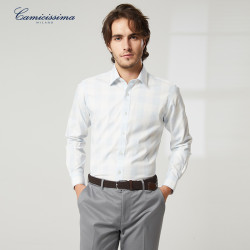 【省50元】衬衫衬衣_CAMICISSIMA 恺米切 免烫修身商务长袖衬衫 男纯棉透气高级灰纯棉正装休闲衬衣多少钱-什么值得买