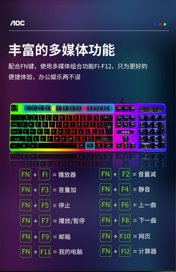 AOC KM100 有线键鼠套装 黑色【报价 价格 评测 怎么样】 -什么值得买