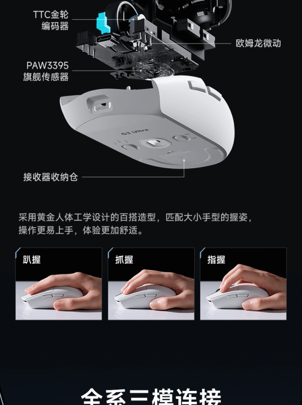 【省98.26元】迈从鼠标_MCHOSE 迈从 G3 三模鼠标 12000DPI 白色多少钱-什么值得买