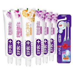 【省22.94元】舒客牙膏_Saky 舒客 牙膏专效防蛀固齿去渍净白800g+2支牙刷多少钱-什么值得买