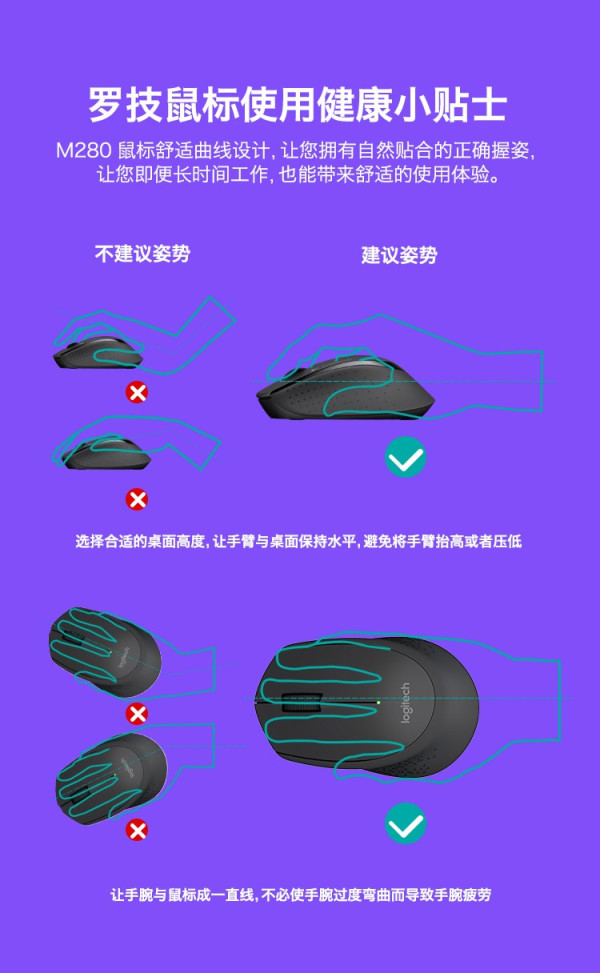 logitech 罗技 M280 2.4G无线鼠标 1000DPI 黑色【报价 价格 评测 怎么样】 -什么值得买