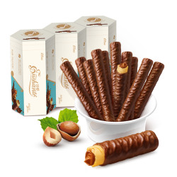 【省21元】金帝糖果巧克力_Le conté 金帝 珍爱榛仁夹心黑巧克力棒156g *3盒多少钱-什么值得买