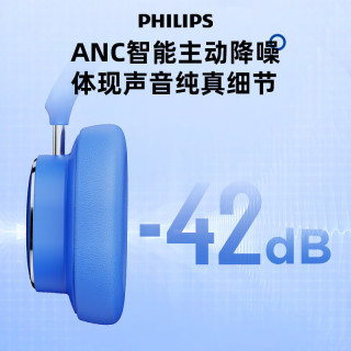 PHILIPS 飞利浦 TAH5519 耳罩式头戴式动圈主动降噪蓝牙耳机 蓝色【报价 价格 评测 怎么样】 -什么值得买