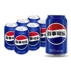 百事碳酸饮料_pepsi 百事 可乐 Pepsi 碳酸饮料 330ml*6听 整箱 (新老包装随机发货) 百事出品多少钱-什么值得买