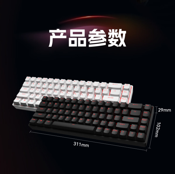键盘_美加狮 FIRE 68 有线磁轴键盘 68键 双轨磁白轴 白色 RGB多少钱-什么值得买