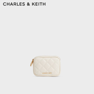 CHARLES&KEITH24秋季CK6-30701399菱格拉链腕带手拎零钱包女 Cream奶白色 XXS【报价 价格 评测 怎么样】 -什么值得买
