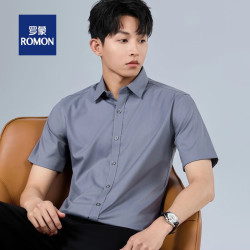 【省100.75元】衬衫衬衣_ROMON 罗蒙 男士休闲商务衬衫短袖多少钱-什么值得买