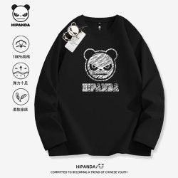 【省40元】你好熊猫男上装_HIPANDA 你好熊猫 HI PANDA你好熊猫 纯棉长袖t恤多少钱-什么值得买