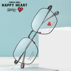 查尔斯桃心框镜_CHARLES JANG'S HAPPY HEART 查尔斯桃心 近视眼镜框钛架可配度数散光防蓝光大框超轻镜架男女同款CH ...