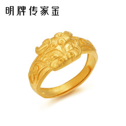 【省640元】明牌珠宝黄金首饰_minGR 明牌珠宝 黄金戒指 麒麟献瑞古法金足金戒指活口戒指AFM0100多少钱-什么值得买