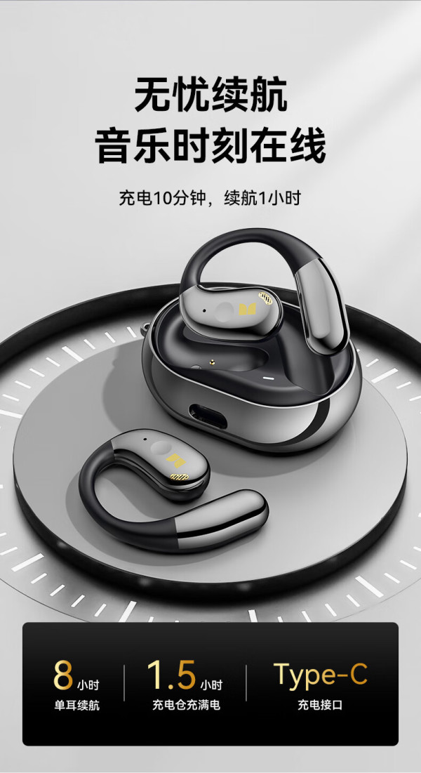 魔声（Monster）Open Ear AC360真无线蓝牙耳机旋转式挂耳式通话降噪运动商务长续航手机通用 白色-送挂绳【报价 价格 评测 ...