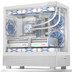 金河田机箱_GOLDEN FIELD 金河田 RTX27海景房电竞水冷无立柱玻璃侧透台式机箱黑白M-ATX机箱多少钱-什么值得买