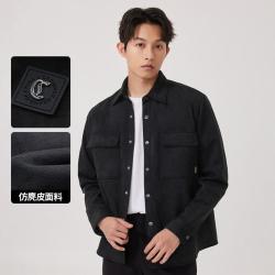 卡宾男外套_Cabbeen 卡宾 男士仿麂皮绒夹克 秋款潮流LOGO章仔休闲外套多少钱-什么值得买