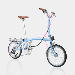 其他品牌折叠车_CRANSTON R9 Max 北冰蓝 M把/S把9速16寸复古轻便小布折叠自行车多少钱-什么值得买