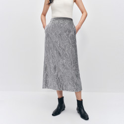 太平鸟裙装_太平鸟 女士闪光珠片丝绒中长款半身裙 AAGFE425V-278293多少钱-什么值得买